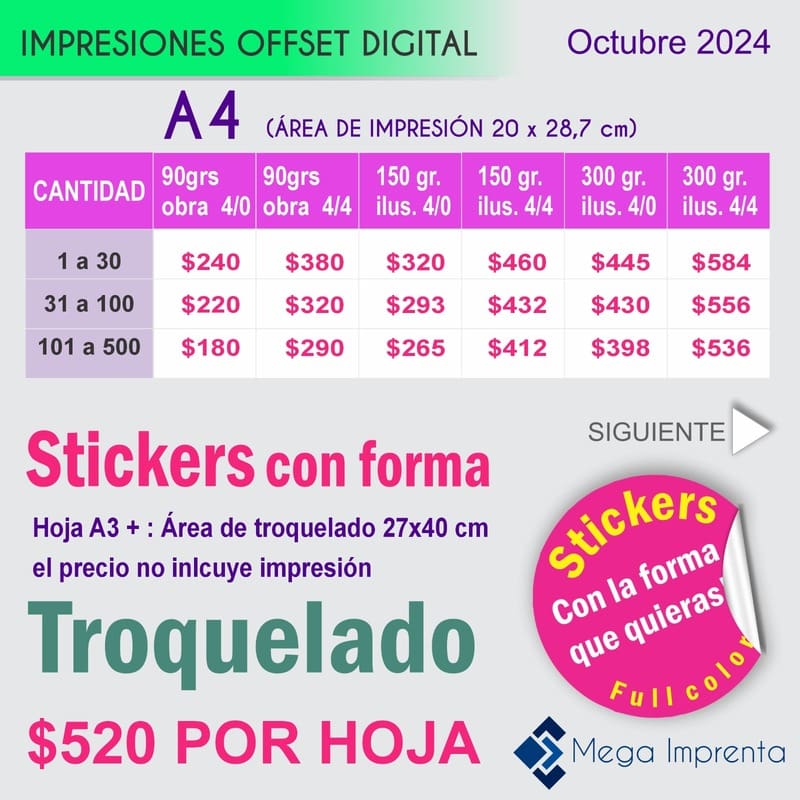 Digital A4 - Mega Imprenta